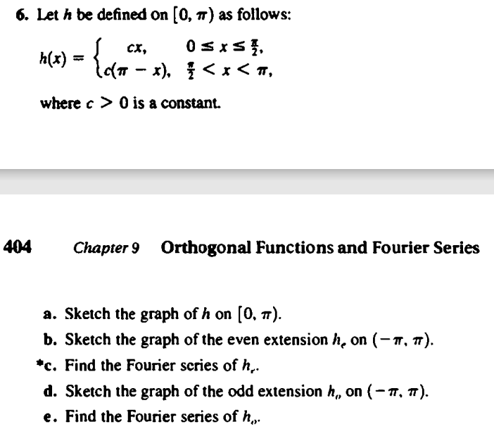 Solved Let h be ﻿defined on [0,π) as | Chegg.com