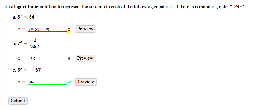 Solved Use logarithmic notation to represent the solution to | Chegg.com