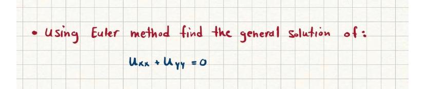 Solved - using Euler method find the general solution of: | Chegg.com