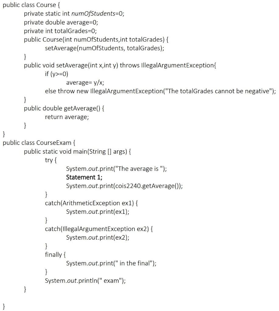 Solved a) If the Statement 1 = Course cois2240 = | Chegg.com