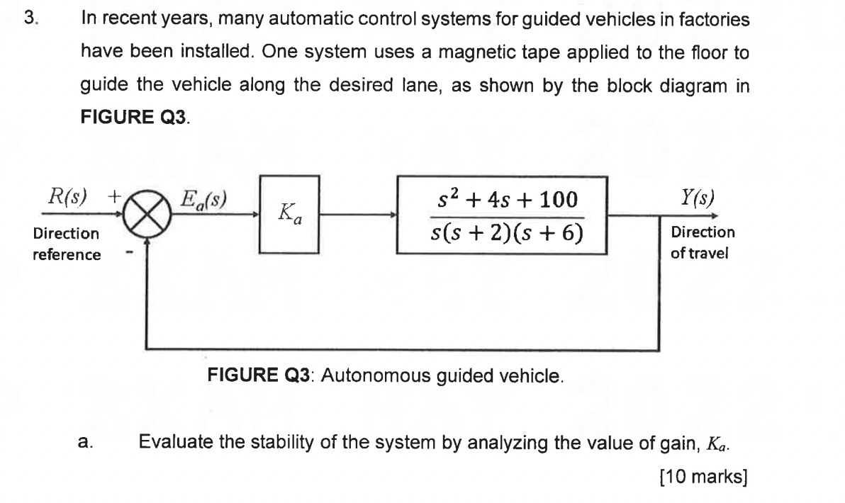 Solved 3. In recent years, many automatic control systems | Chegg.com