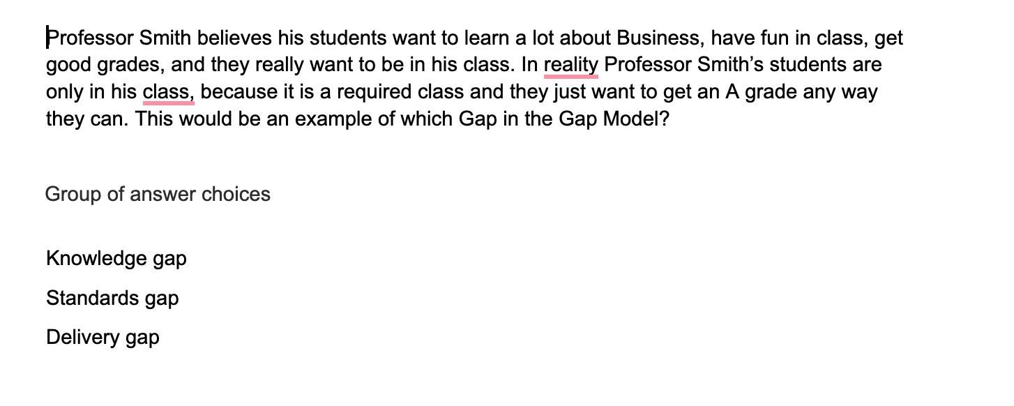 Solved Professor Smith believes his students want to learn a | Chegg.com