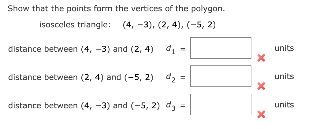 Solved Show that the points form the vertices of the | Chegg.com