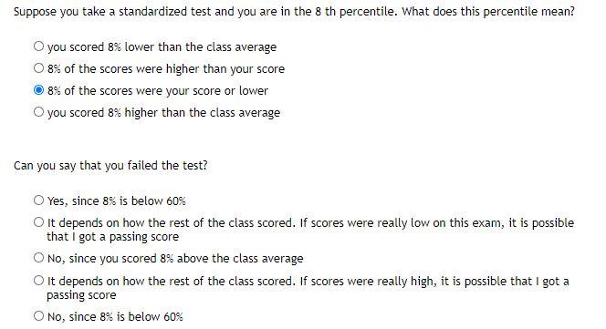 Solved Suppose you take a standardized test and you are in | Chegg.com