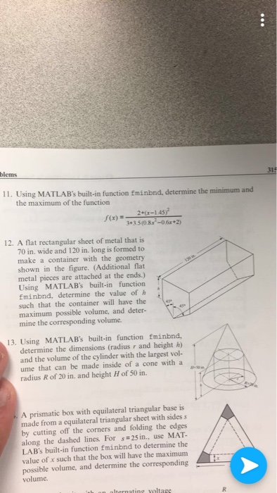 Solved blems 315 11. Using MATLAB's buil-in function | Chegg.com
