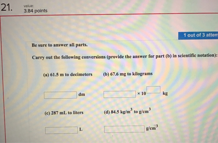 Solved Carry out the following conversions (provide the | Chegg.com