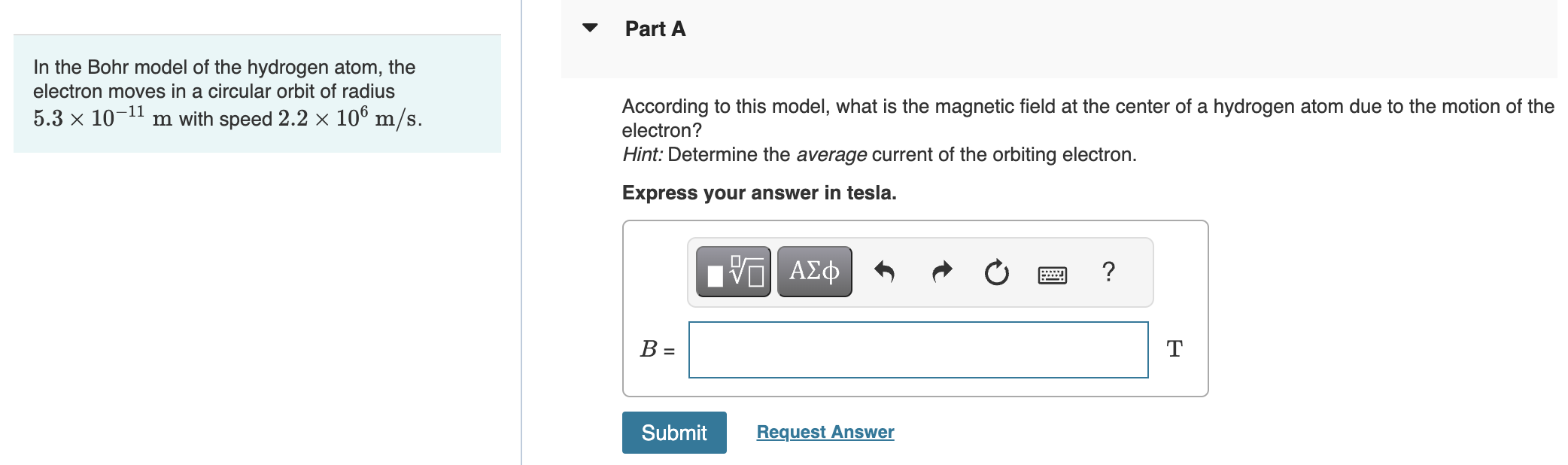 Solved In The Bohr Model Of The Hydrogen Atom The Electron