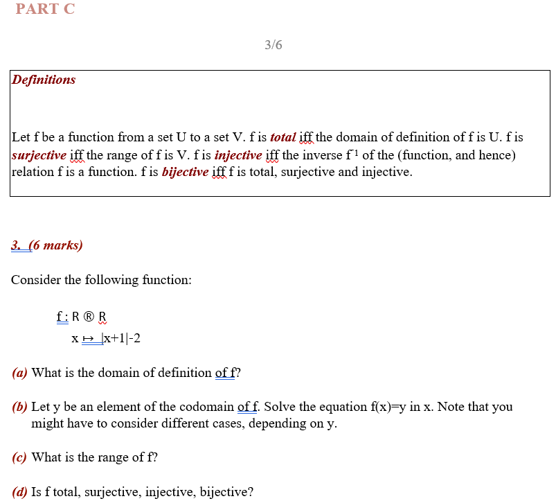 Solved Definitions Let f be a function from a set U to a set | Chegg.com