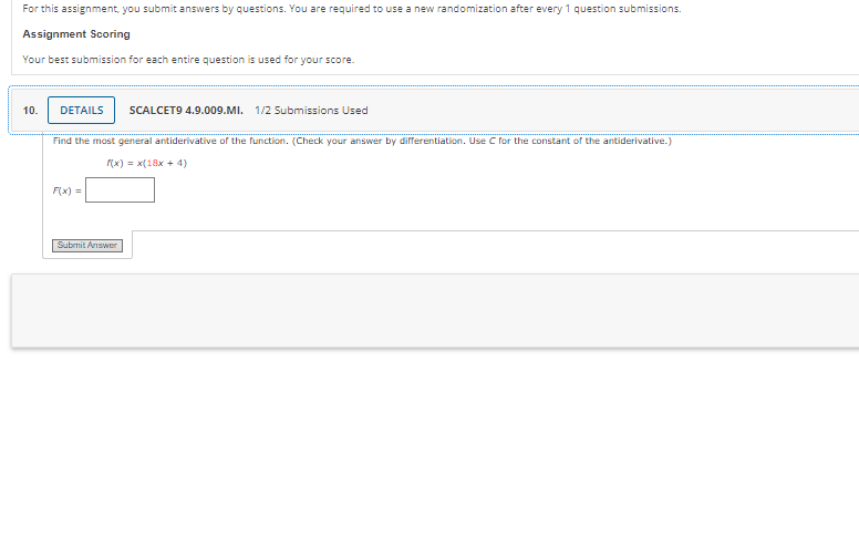 Solved For this assignment, you submit answers by questions. | Chegg.com