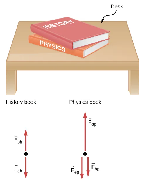 Solved For each force that acts on either book, list the | Chegg.com