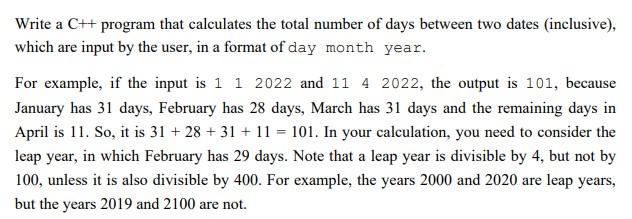 Solved Write a C++ program that calculates the total number | Chegg.com