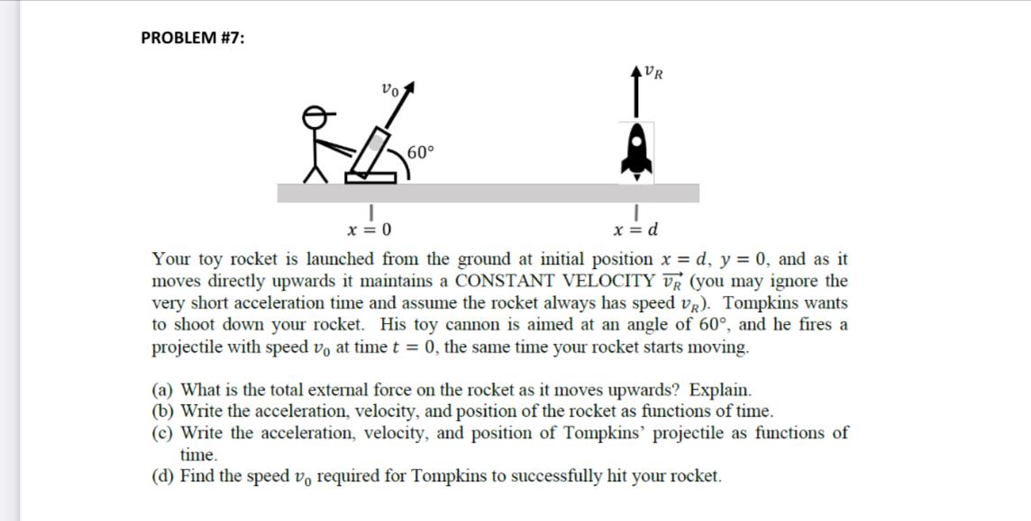 Solved PROBLEM #7: Your toy rocket is launched from the | Chegg.com