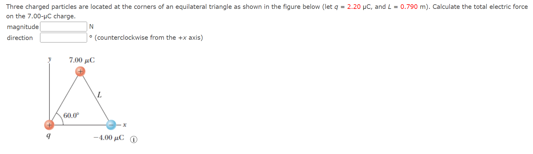 Solved Three charged particles are located at the corners of | Chegg.com