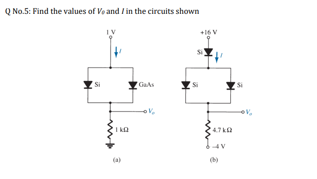 Solved Q No.5: Find the values of V0 and I in the circuits | Chegg.com