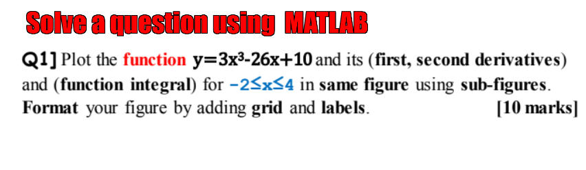 Solved Solve A Question Using Matlab Q1 Plot The Function 0538
