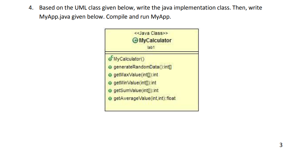 Solved 4. Based on the UML class given below, write the java | Chegg.com