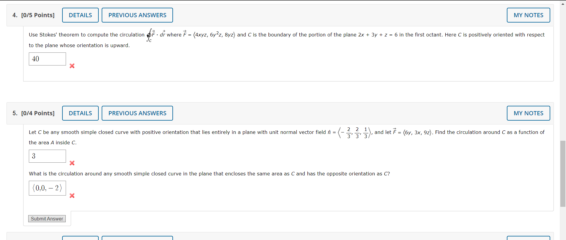 Solved DETAILS PREVIOUS ANSWERS MY NOTES Use Stokes' theorem | Chegg.com
