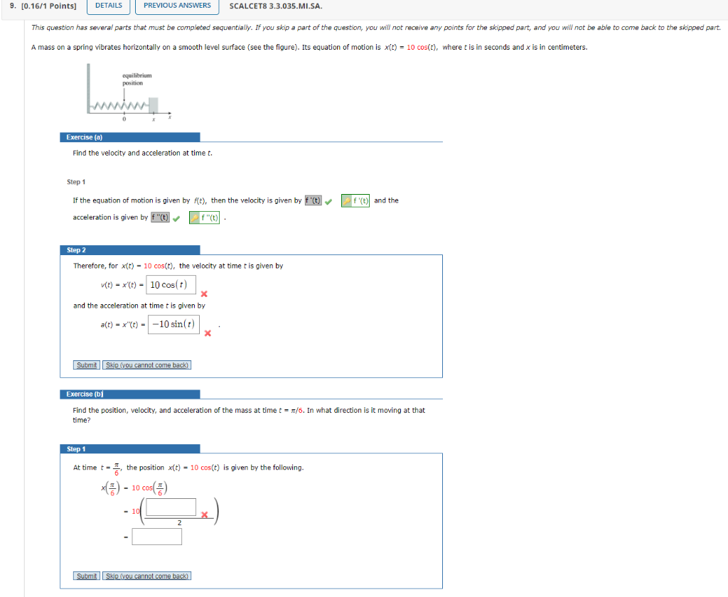 Solved 8. [0/1 Points] DETAILS PREVIOUS ANSWERS SCALCET8 | Chegg.com
