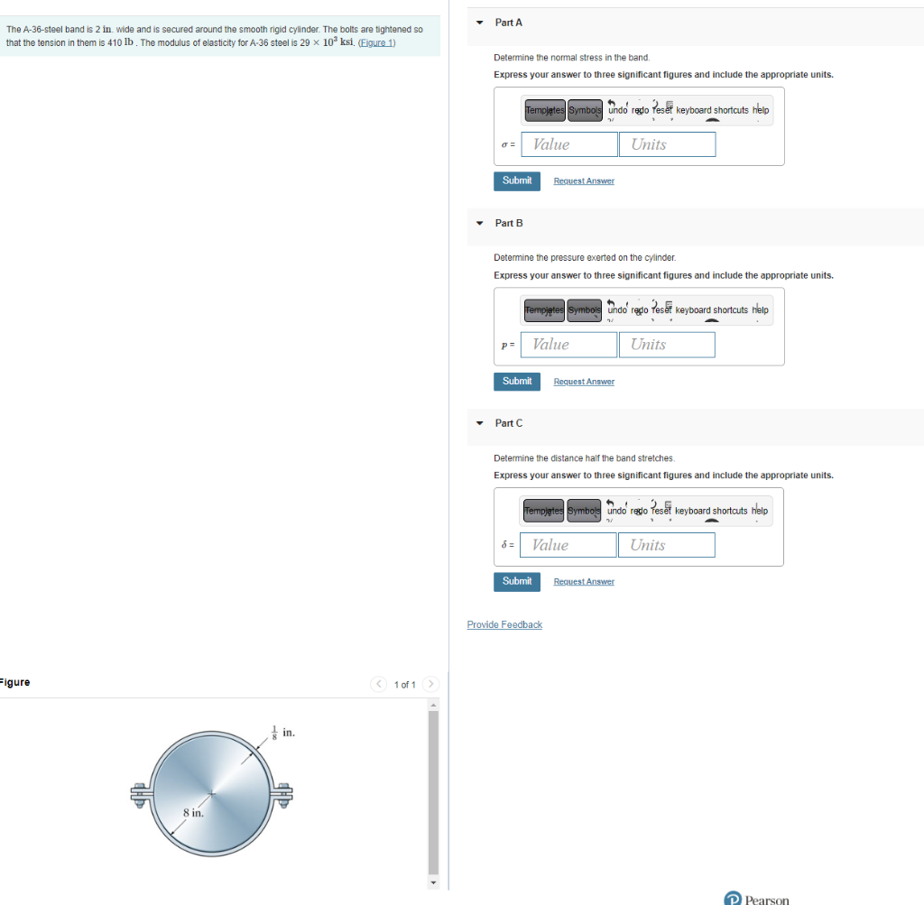 Solved The A-36-steel band is 2in. wide and is secured | Chegg.com