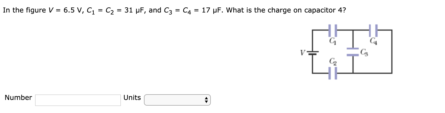 Solved In the figure V = 6.5 V, C1 = C2 = 31 pF, and C3 = C4 | Chegg.com