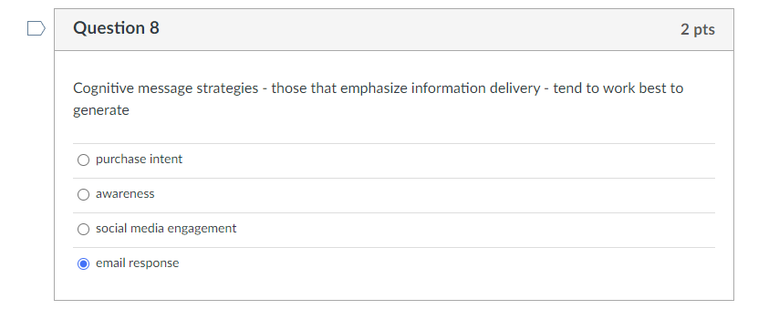 Solved Cognitive message strategies - those that emphasize | Chegg.com