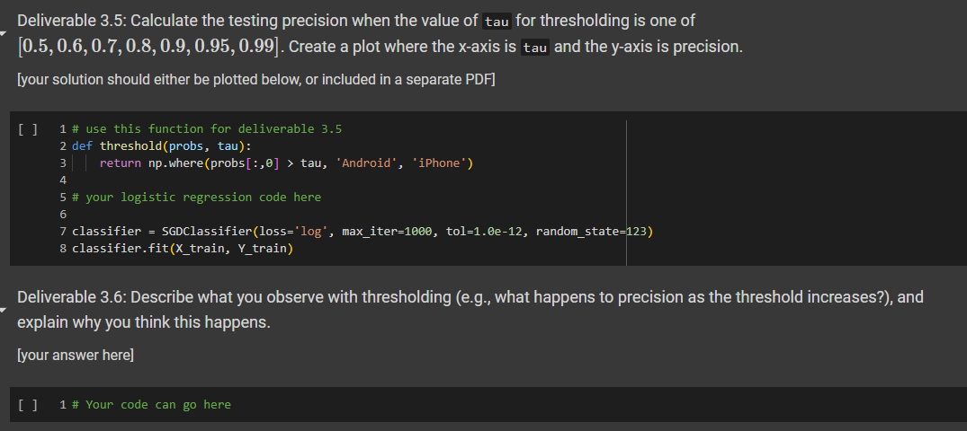 Solved Problem 3Deliverable 3.1: Calculate the training and | Chegg.com