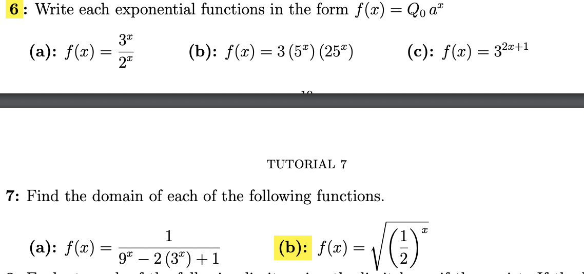 Solved 6: Write each exponential functions in the form | Chegg.com