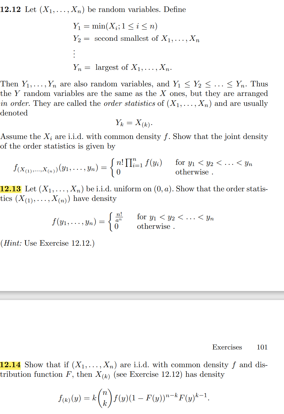 Solved 12.12 Let (X1,.. -, Xn) be random variables. Define = | Chegg.com