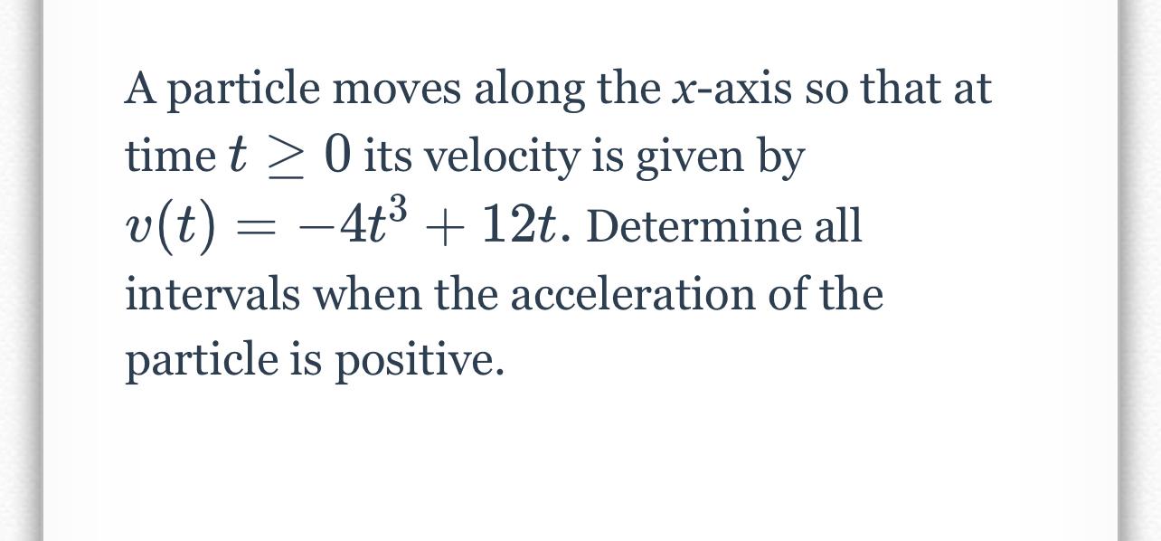 Solved A particle moves along the x-axis so that at time t≥0 | Chegg.com