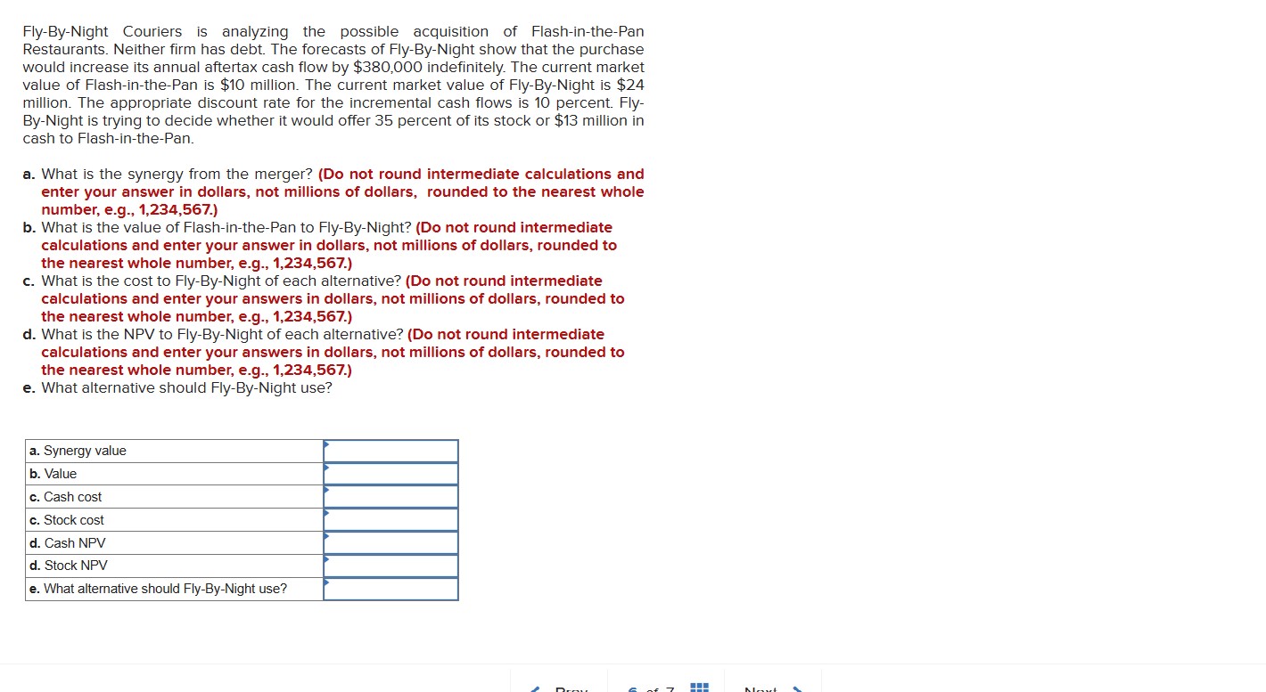 Solved Fly-By-Night Couriers is analyzing the possible | Chegg.com