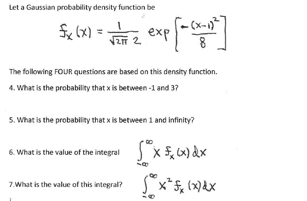 Solved Let a Gaussian probability density function be Se 61 | Chegg.com