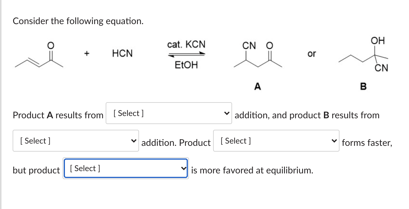 Solved Consider the following equation. cat, KCN OH CN 0 + | Chegg.com