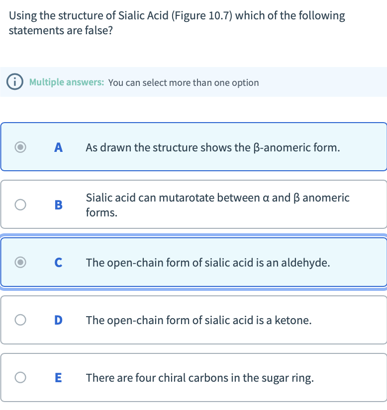 Using the structure of Sialic Acid (Figure 10.7) | Chegg.com