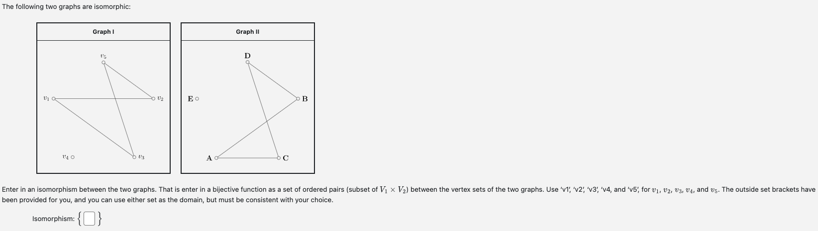 Solved The following two graphs are isomorphic: been | Chegg.com