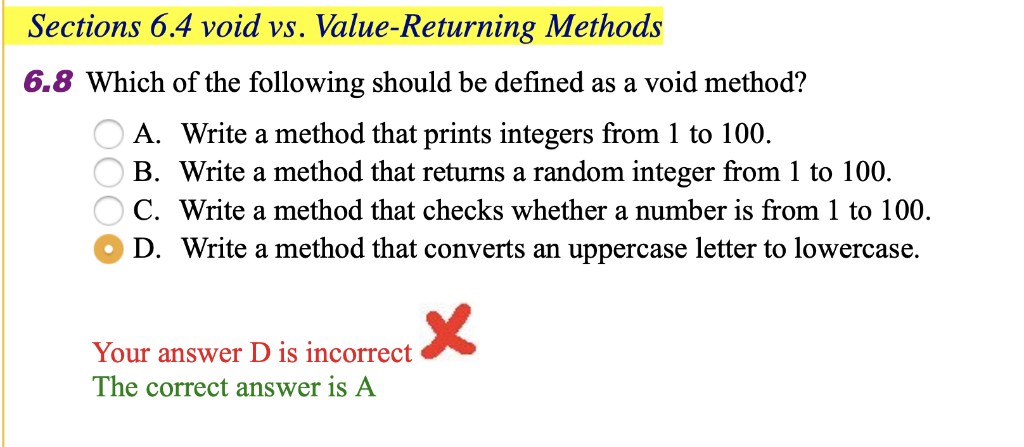Solved Which Of The Following Should Be Defined As A Void