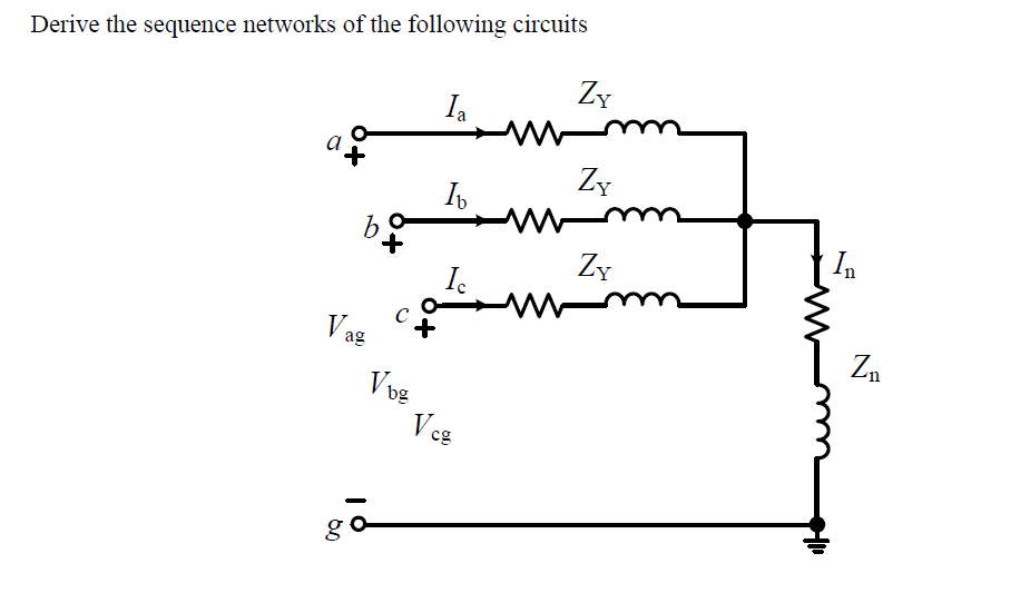 Solved Derive the sequence networks of the following | Chegg.com