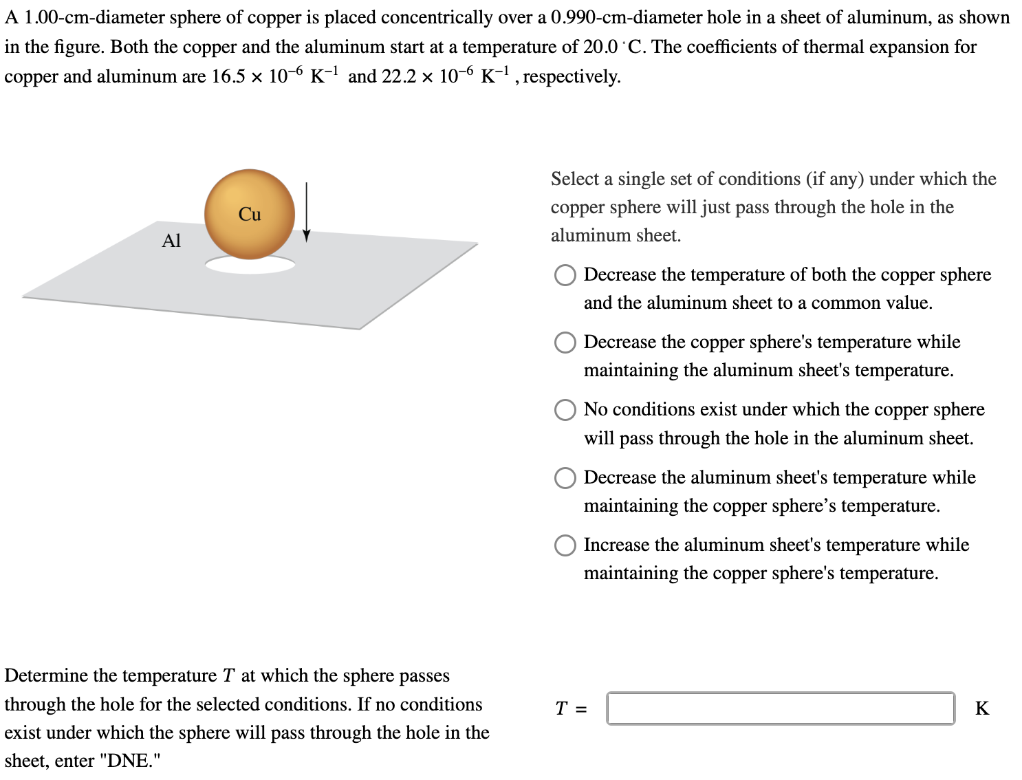 Solved A 1.00 -cm-diameter sphere of copper is placed | Chegg.com
