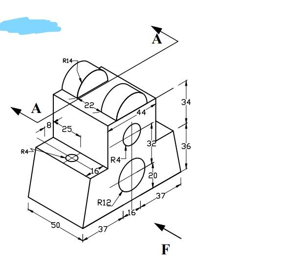 Solved For the shown objects, draw the full frontal section, | Chegg.com