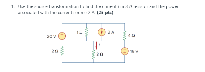 Solved Use the source transformation to find the current | Chegg.com
