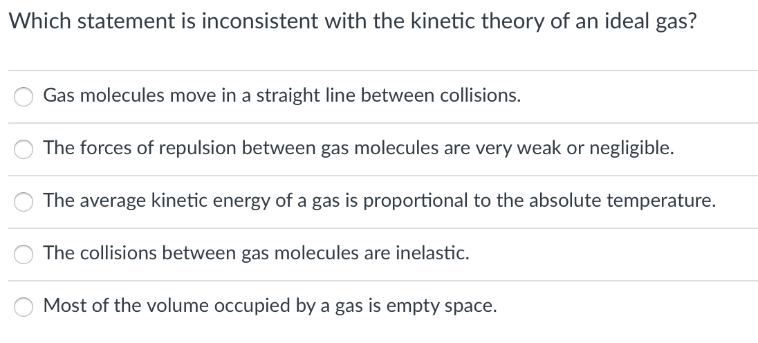 Solved Which statement is inconsistent with the kinetic | Chegg.com