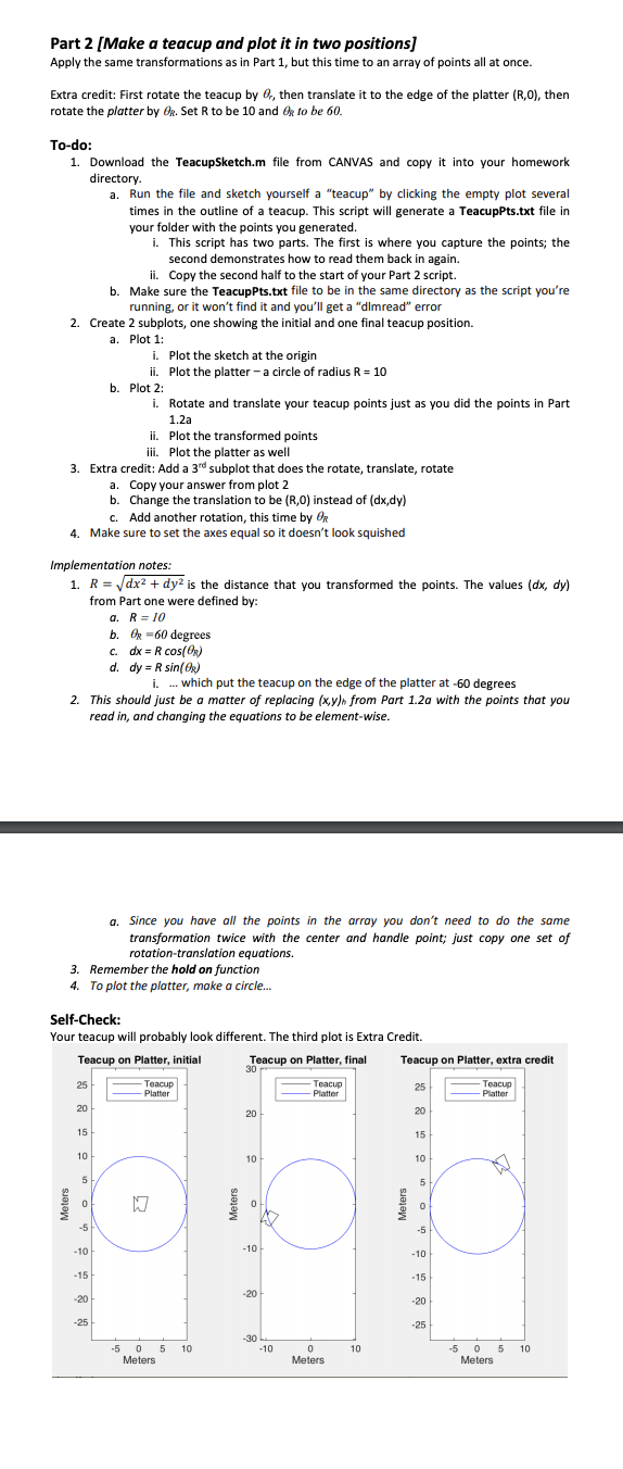 Part 2 [Make a teacup and plot it in two positions) | Chegg.com