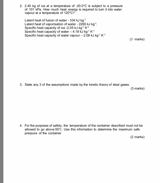 Solved Physics Intro Heat/Thermodynamics Test (14 marks, 20 | Chegg.com