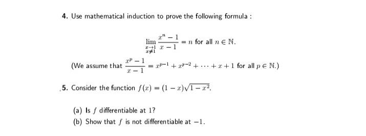Solved 4. Use mathematical induction to prove the following | Chegg.com