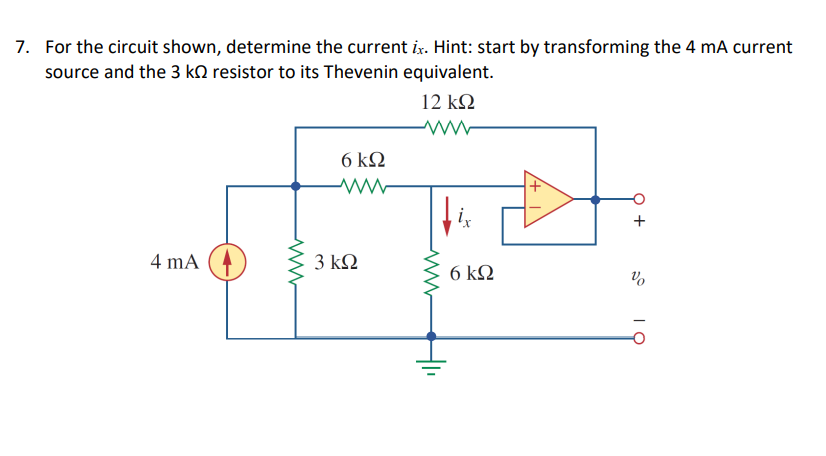 Solved For the circuit shown, determine the current ix. | Chegg.com