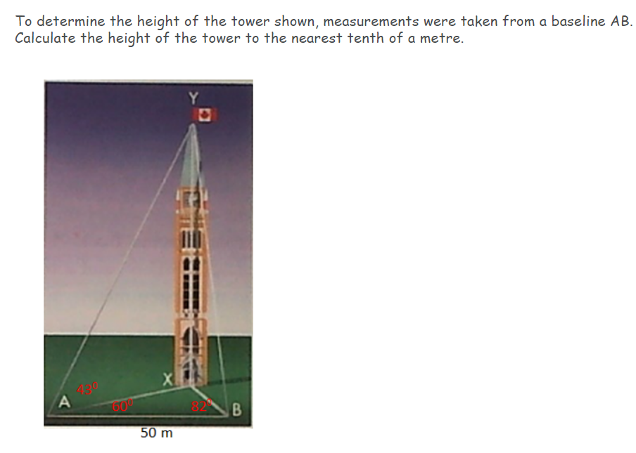 Solved To determine the height of the tower shown, | Chegg.com