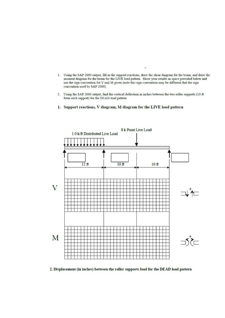 Solved 1. Using the SAP 2000 output, fill in the support | Chegg.com