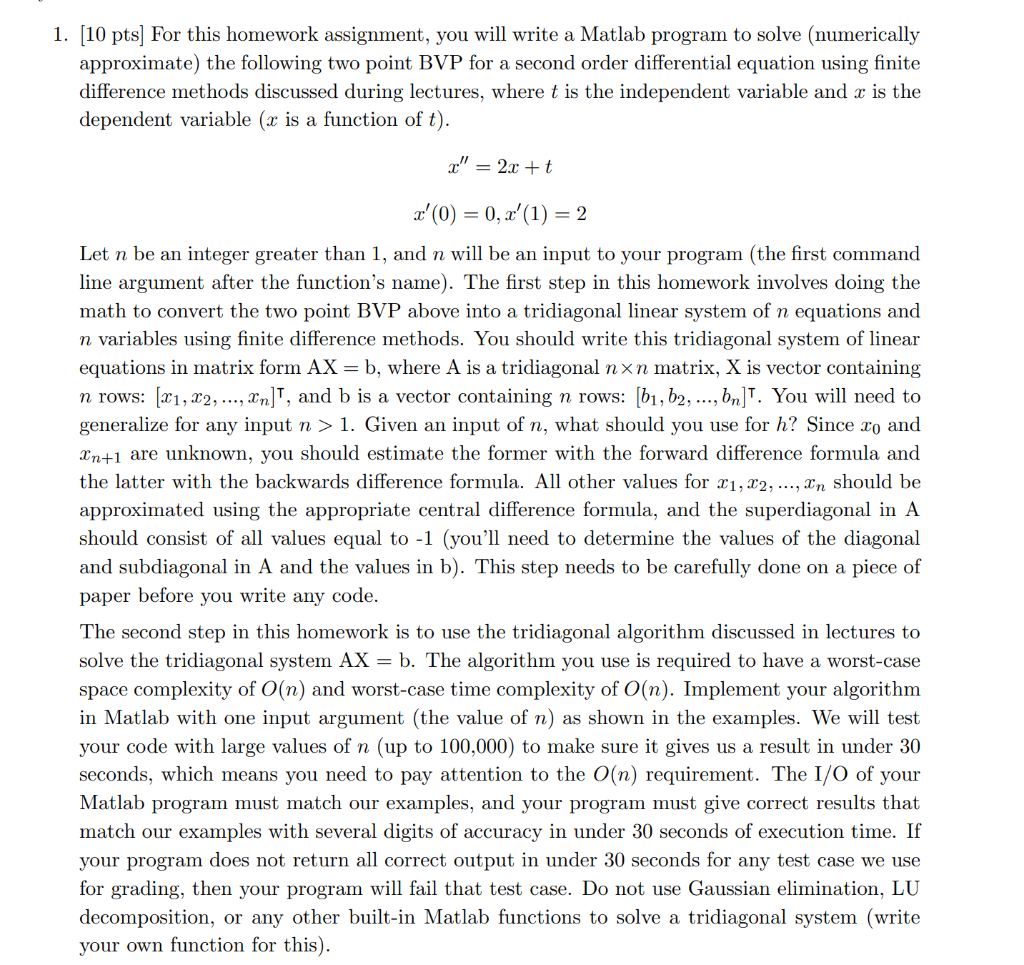 Solved 1. (10 pts) For this homework assignment, you will | Chegg.com