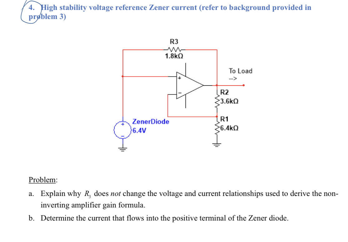 Solved 4. High stability voltage reference Zener current | Chegg.com