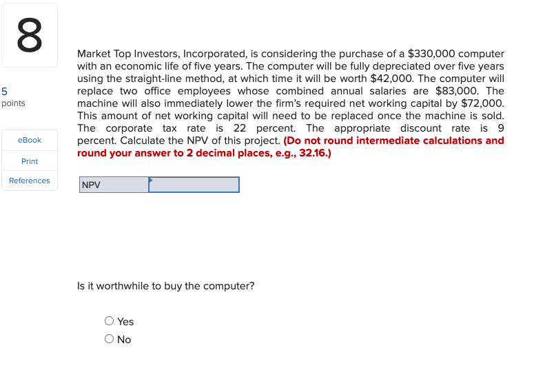 Solved Market Top Investors, Incorporated, is considering | Chegg.com