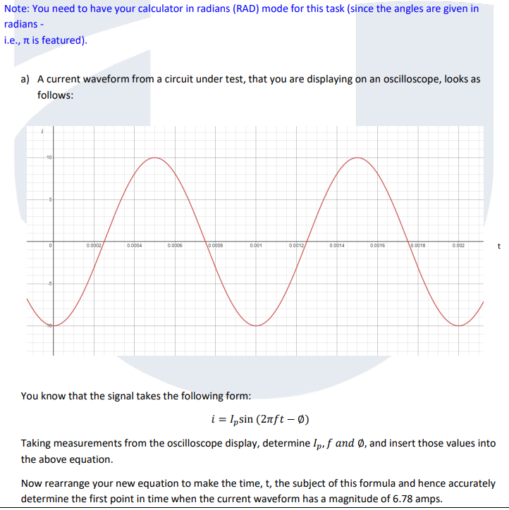 Solved Note: You need to have your calculator in radians | Chegg.com